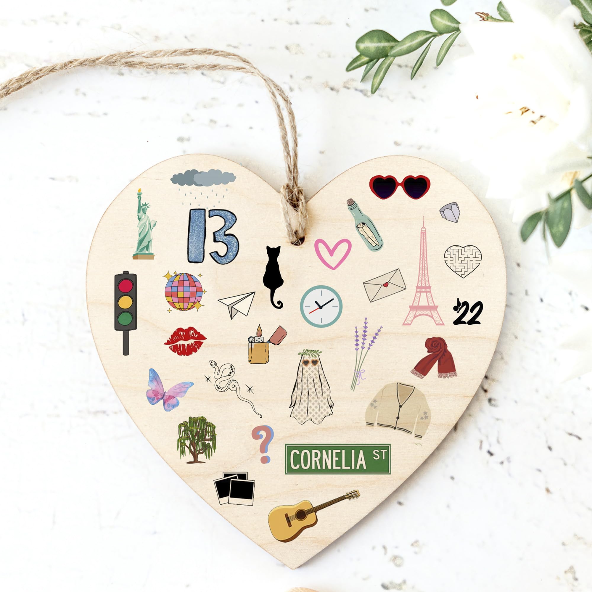 heart Christmas ornament, xmas ornaments, friendship gifts, decorations, Car hanging ornament, wooden, heart sunglasses lipstick