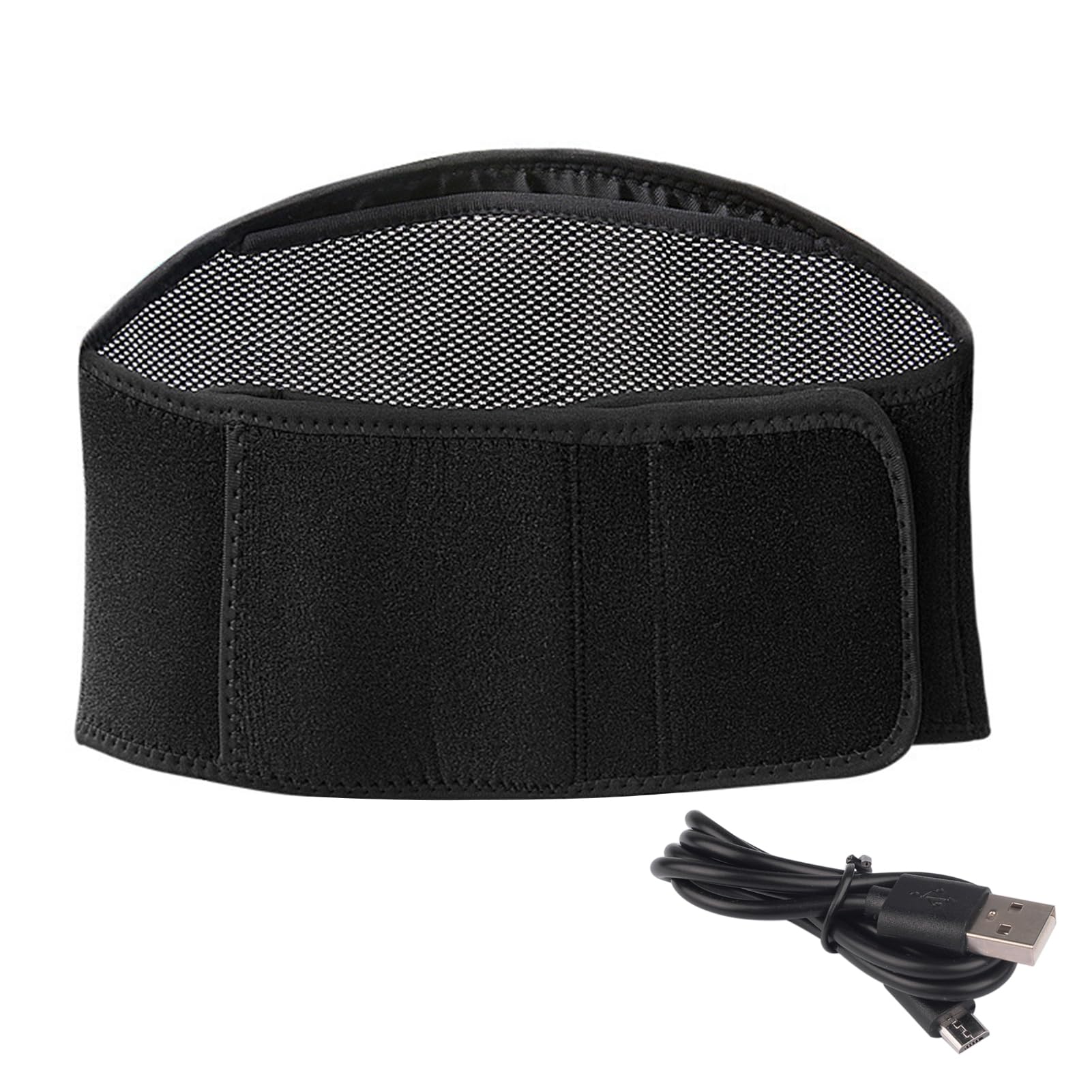 Back Heating Waist Pad, Electric Waist Support Vibration Massage Lower Back Pain Lumbar Spine Cramps Relief-USB Lumbar Heating Pad Warm Therapy Waist Belt Black