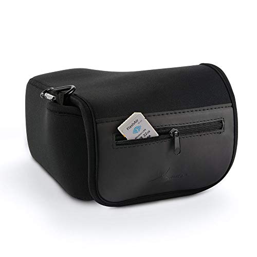 XCSOURCE Camera Pouch Case Protective Pouch DSLR SLR Camera Bag with Neoprene Protection (Black) Compatible for Nikon, Canon, Olympus, Panasonic, Pentax, Samsung, Sony and Others More