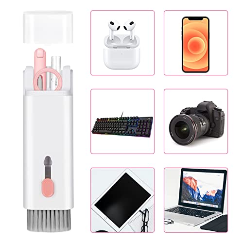 7-in-1 Electronic Cleaner Kit,Keyboard Cleaner,Laptop Cleaner Kit for Monitor, Cell Phone, Bluetooth,Headset, Lego, Airpods, Laptop Camera Lens (Pink)