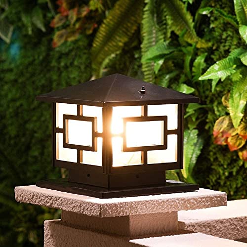 Post Lights Outdoor Waterproof Decorative Columns Post Aluminum Landscape E27 Patio Post Lamps Square Wall Pillar Headlight Courtyard Gate