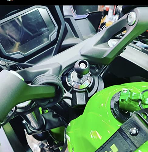 Mounts Lab MotoMount Ninja- Kawasaki Ninja Motorcycle for 12mm Hexagon Hole Mount/Fork stem Base Mount with 1inch(25mm) Ball- Compatible with Phone/Camera/GPS Mount(Adapter), black (ML-Ninja01)