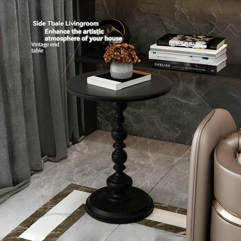 OINKSAAK,Round Side Table,Accent Table,Small end Table,Living Room Tables,Drink Table,Outdoor Side Table,Bistro Table,Metal Circle Antique Pedestal Round Table