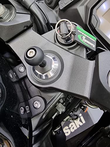 Mounts Lab MotoMount Ninja- Kawasaki Ninja Motorcycle for 12mm Hexagon Hole Mount/Fork stem Base Mount with 1inch(25mm) Ball- Compatible with Phone/Camera/GPS Mount(Adapter), black (ML-Ninja01)