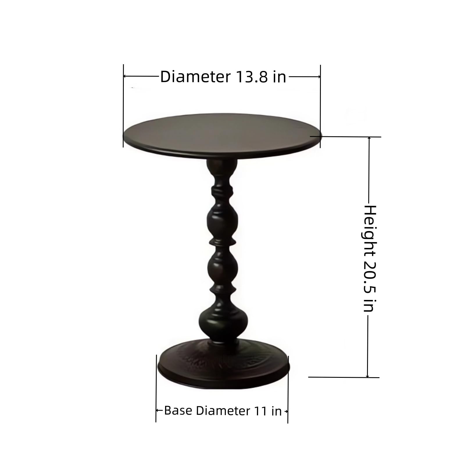 OINKSAAK,Round Side Table,Accent Table,Small end Table,Living Room Tables,Drink Table,Outdoor Side Table,Bistro Table,Metal Circle Antique Pedestal Round Table