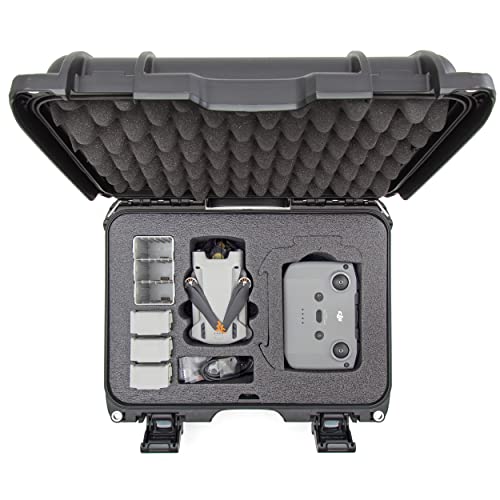 Nanuk 915 Waterproof Hard Case with Custom Insert for DJI Mini 3, Fly More Package and RC-N1 or RC Remote - Black (915S-080BK-0A0-C0602)