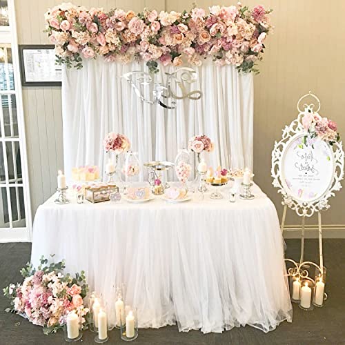 Wish Care White Sheer Curtain for Party Backdrop, 5ft x 7ft Wrinkle-Free Chiffon Backdrop Curtain White Arch Drapes for Wedding Birthday Party Decorations