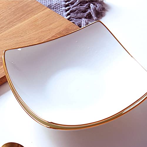 OUSIKA Plates 24.7 * 20.2 * 5.5cm Ceramic Square Dinner Plates, Dining Party Restaurant Serving Dish for Steak, Pizza, Salad, Pasta, Set of 4 Plate