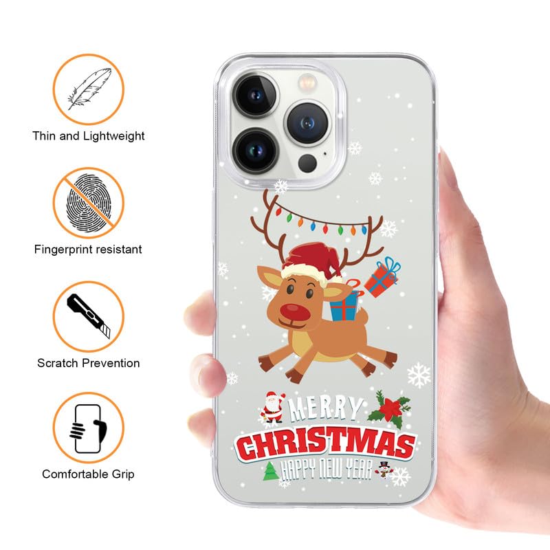 Pnakqil Christmas Phone Case for Samsung Galaxy S9 Plus 6.2'', 3 Packs Clear Transparent Soft Silicone Cover with Santa Claus Elk Cartoon Cute Design Pattern Slim Protective Girls Gift, 27