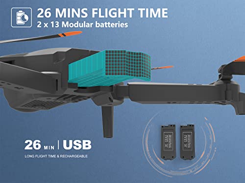 Heygelo S90 Drone with Camera for Adults, 1080P HD Mini FPV Drones for Kids Beginners, Foldable RC Quadcopter Toys Gifts for Boys Girls with Altitude Hold, Voice/Gesture Control, 3 Speeds, 2 Batteries