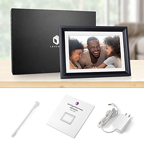LOVCUBE Digital Picture Frame 10.1 inch WiFi Digital Photo Frame with HD Touch Screen Auto-Rotate Share Photos and Videos via App Anytime and Anywhere(Black)