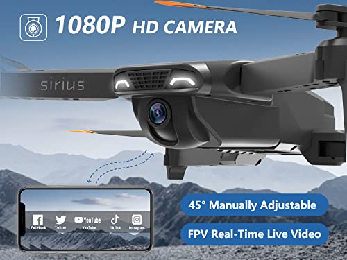 Heygelo S90 Drone with Camera for Adults, 1080P HD Mini FPV Drones for Kids Beginners, Foldable RC Quadcopter Toys Gifts for Boys Girls with Altitude Hold, Voice/Gesture Control, 3 Speeds, 2 Batteries