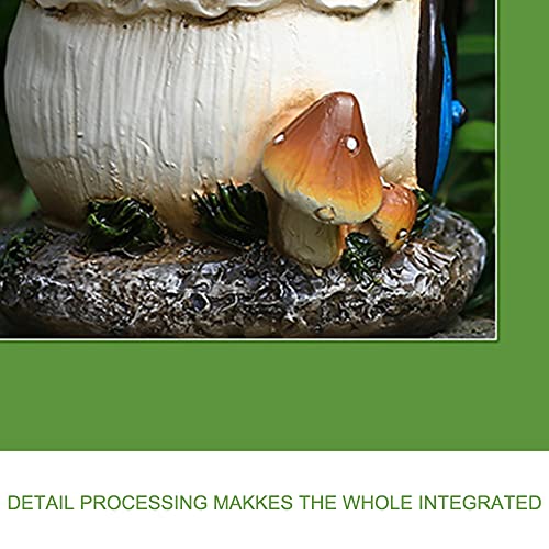 Sunnyway Mushroom Fairy Garden House Statue Sculptures Outdoor Yard Decor Resin Lawn Ornament