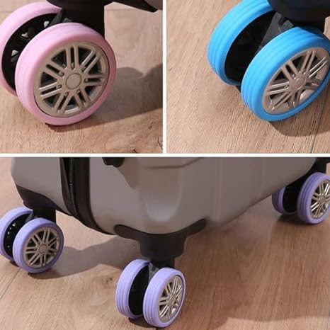 Loopyaura 12PCS Suitcase Wheel Covers, Luggage Wheel Covers Reduce Noise, Silicone Suitcase Wheel Cover, Luggage Compartment Wheel Protection Cover (Purple)