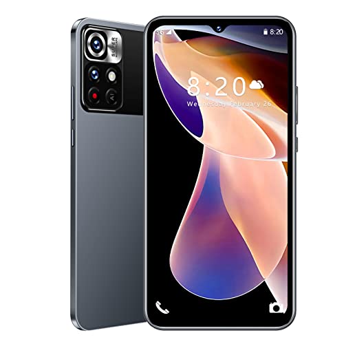 6.1 Inch Screen Smart Phone, Black Stylish Appearance M4 Pro Phone Ultra Thin for Daily Life (US Plug)