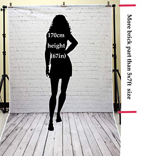 HUAYI 5'x10' Vinyl Backdrop for Photo Studio Pictures Home Decoration DIY Food Background Brick and Wood Floor D-2504