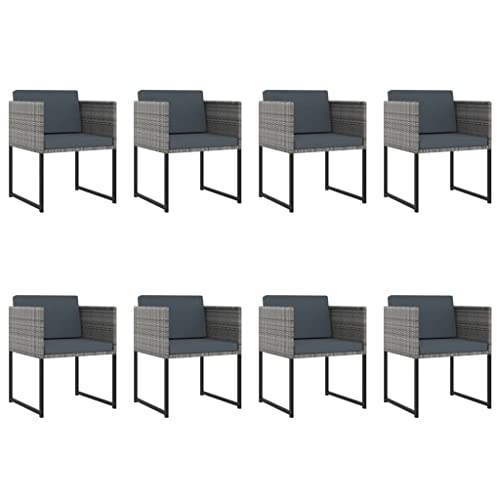 vidaXL Patio Dining Set with Cushions 13 Pieces Garden Poolside Courtyard Home Party Dinner Tables and Chairs Furniture Poly Rattan Black