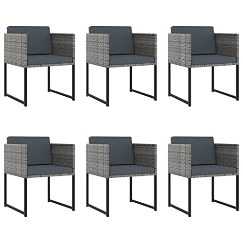 vidaXL Patio Dining Set with Cushions 13 Pieces Garden Poolside Courtyard Home Party Dinner Tables and Chairs Furniture Poly Rattan Black