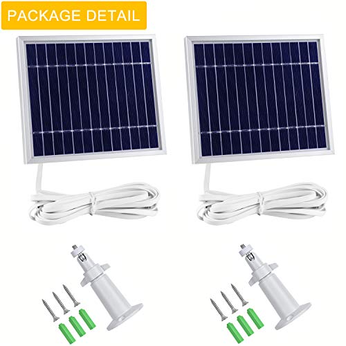 iTODOS Solar Panel Works for Arlo Essential Spotlight Camera, 11.8Ft Outdoor Power Charging Cable and Adjustable Mount,Charger for Essential, Not for Arlo HD Pro Pro2 Pro3 (2 Pack,Silver)