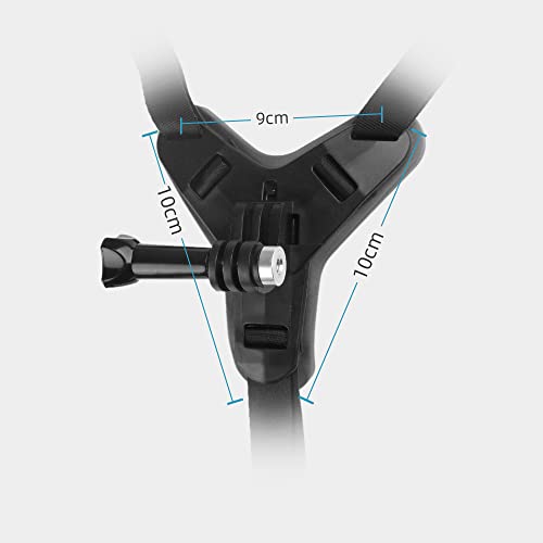 Lupholue Motorcycle Helmet Chin Strap Mount Compatible with GoPro Hero 11, 10, 9, 8, 7, (2018), 6 5 4 3, Hero Black, Session, Xiaomi Yi, SJCAM (Black)