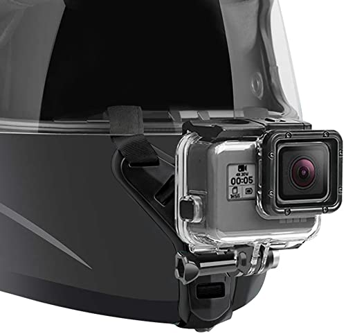 Lupholue Motorcycle Helmet Chin Strap Mount Compatible with GoPro Hero 11, 10, 9, 8, 7, (2018), 6 5 4 3, Hero Black, Session, Xiaomi Yi, SJCAM (Black)