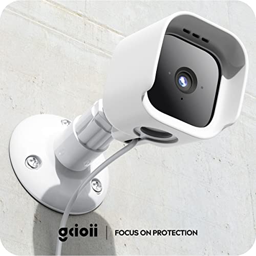 Blink Mini Camera Wall Mount Bracket with Protective Case,Weather Proof 360 Degree Protective Adjustable Indoor/Outdoor Small Mount Accessories(1 Pack White,Camera not Included)