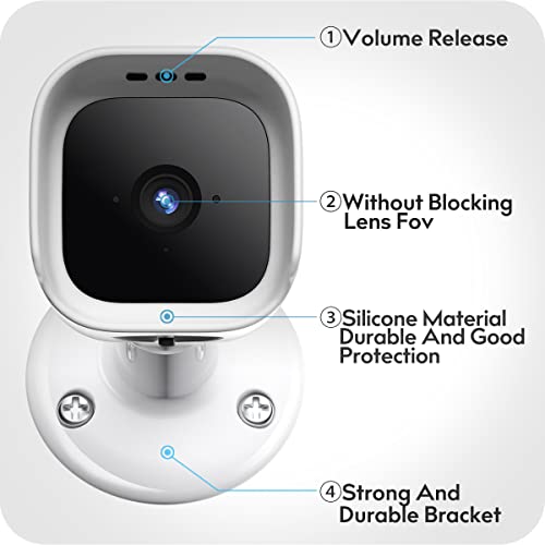 Blink Mini Camera Wall Mount Bracket with Protective Case,Weather Proof 360 Degree Protective Adjustable Indoor/Outdoor Small Mount Accessories(1 Pack White,Camera not Included)