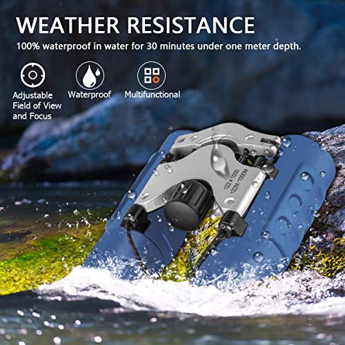 OuYteu Binoculars 122x1000 Compact with Clear Low Light Vision, Large Eyepiece Waterproof Binocular for Adults Kids, High Power Easy Focus Bird Watching, Hunting, Travel, Sightseeing, Blue