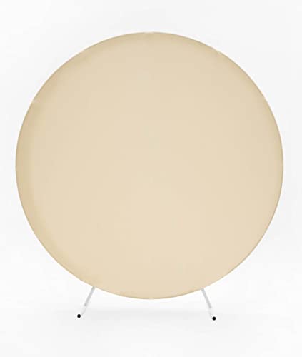 Harfirbe 6.5 ft Round Backdrop Cover Solid Color Round Backdrop Baby Shower Peach Color Background Birthday Party Decoration