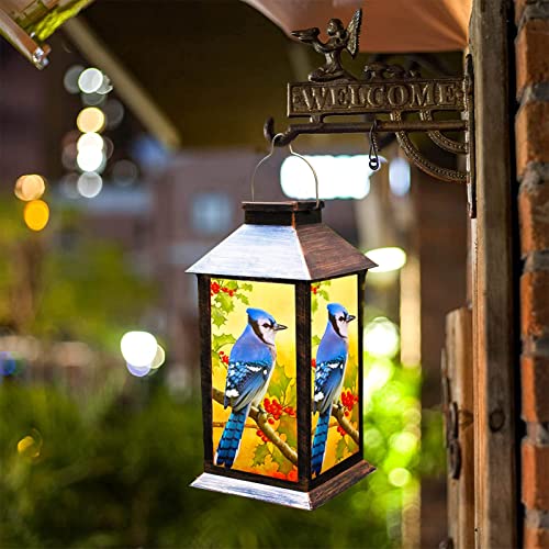 KYAYE Solar Light Outdoor Garden Pendant Light - Waterproof LED Bluebird Palace Light for Dining Table, Outdoor, Party, Terrace, Lawn (蓝鸟)