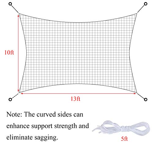 TK-PINLI 10' x 13' Rectangle Sun Shade Sail UV Block for Outdoor Patio Garden