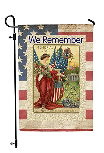 We Remember Memorial Day Flag - 12 x 18 Memorial Day Garden Flag - Memorial Day Decorations Outdoor Flag - Patriotic Garden Flags 12 x 18 Double Sided - Memorial Day Flags by Jolly Jon