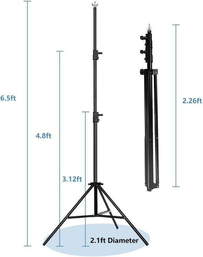MOUNTDOG Photo Studio Backdrop Support System, 10FT Adjustable Photography Background Stand Kit with Backdrop Clamps, 2 Sandbags, and Carrying Bag for Portrait & Studio Photography