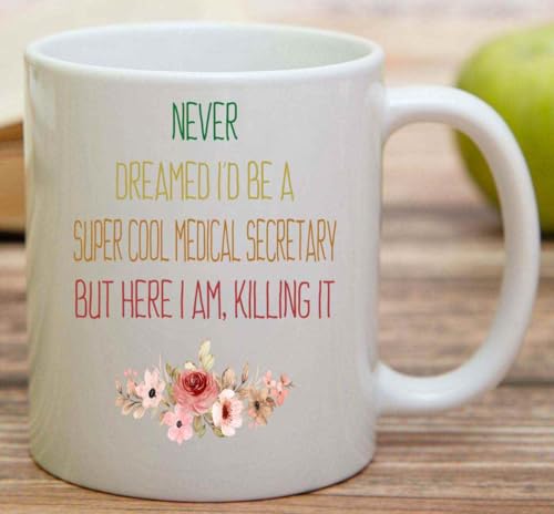 Medical Secretary Appreciation, Nurture Fulfilling Careers Gift for Women - Gray 11 Oz White Ceramic Coffee Mug