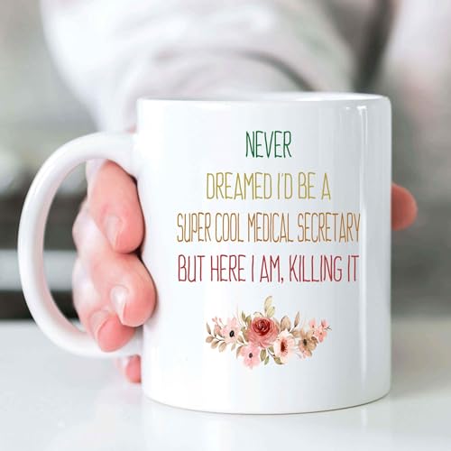 Medical Secretary Appreciation, Nurture Fulfilling Careers Gift for Women - Gray 11 Oz White Ceramic Coffee Mug