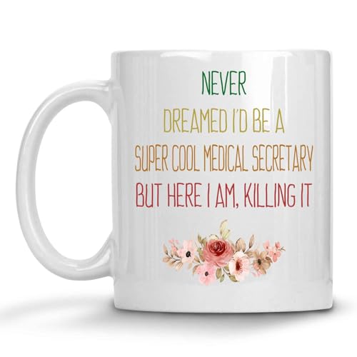 Medical Secretary Appreciation, Nurture Fulfilling Careers Gift for Women - Gray 11 Oz White Ceramic Coffee Mug