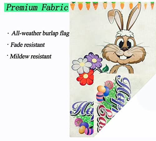 Easter Welcome Garden Flag 12×18 Inch Double Sided Bunny Flower Egg Outside Vertical Holiday Yard Flag