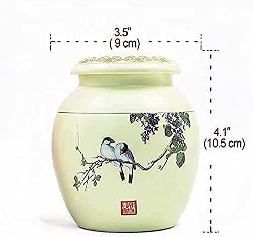 Decorative Urns Mini Funeral, Ceramics Cremation, Perching Birds Keepsake s for Human Ashes,Small Storage, Jars for Ashes Or Ashes of Pets