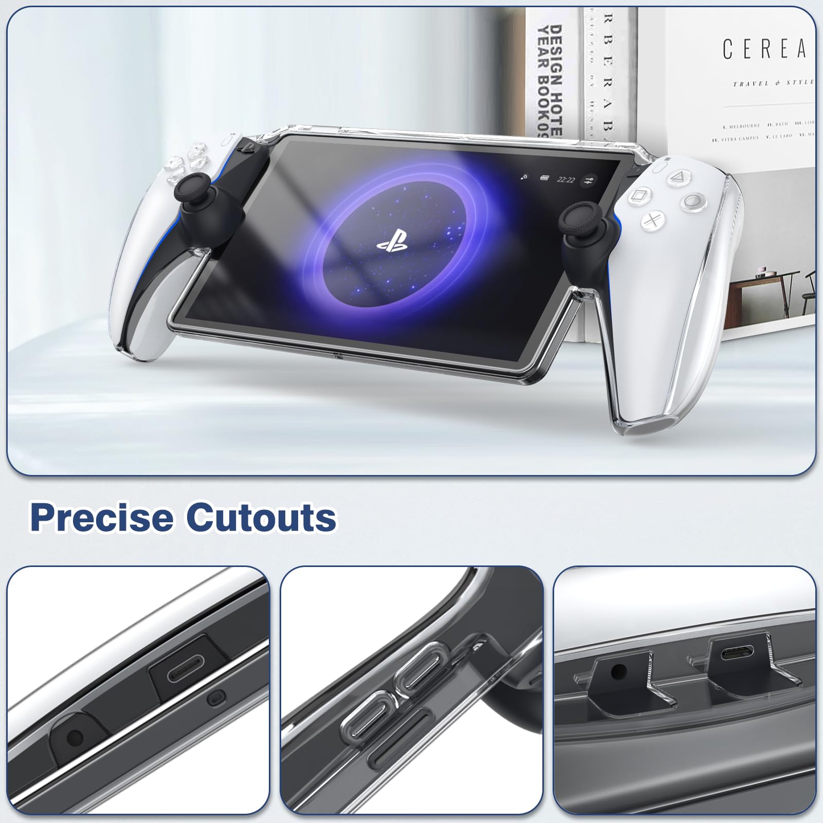 Fintie Case for PlayStation Portal - [Ultra Clear] Soft TPU Back Case, Anti-Scratch Protective Cover with Ergonomic Grip for PlayStation Portal Remote Player, Transparent