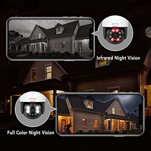 2K Security Camera Outdoor 2Packs, WiFi Outdoor Security Cameras Pan-Tilt 360° View, 3MP Surveillance Cameras with Motion Detection and Siren, 2-Way Audio, Full Color Night Vision, Waterproof
