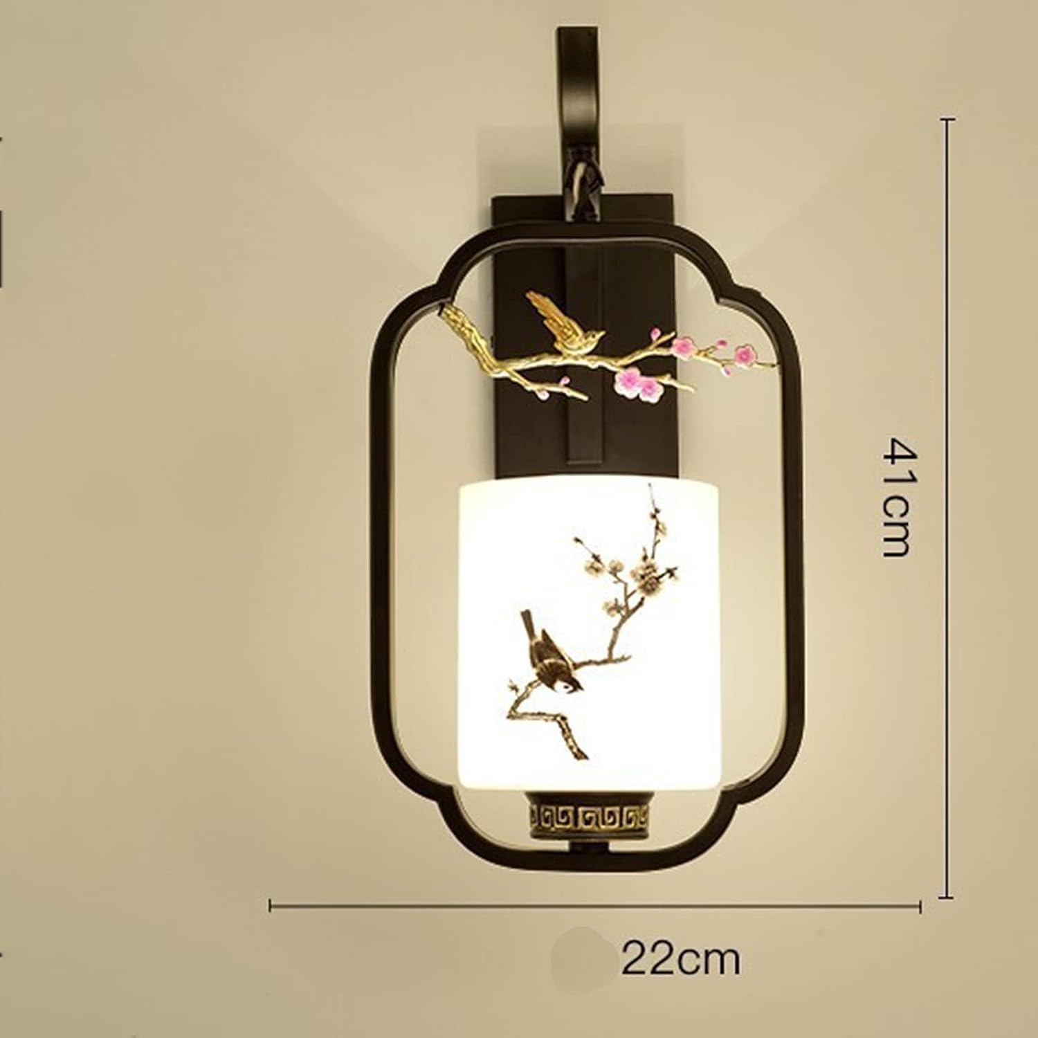Dxb-shop Wall Sconces, Chinese Style Flower and Bird Creative Wall Lamp, Bedside Chinese Style Decorative Sconce Light, Living Room TV Background Wall Aisle Lamp,for Bedroom, Entryway, Dining Room,