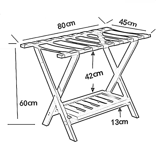 Guest Room Luggage Rack, Folding Suitcase Stand Luggage Rack Luggage Rack, Bedside Storage Rack, Clothes Rack, Foldable Solid Wood Luggage Rack, for Bedroom, Hotel, Guest Room, Hotel (Color : White, S