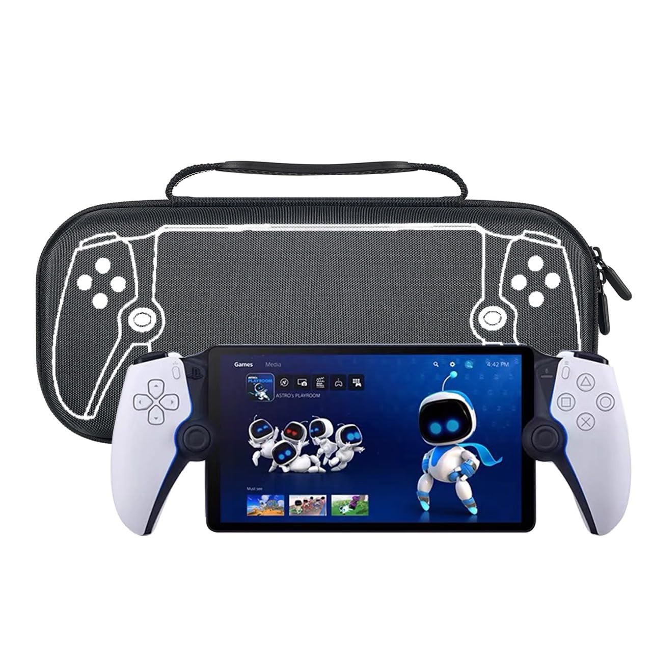 Hesupy Carrying Case for PlayStation Portal, Portable Travel Storage Bag Protective Hard Shell Cover Protector for PS Portal Gaming Handheld Drop Resistant EVA Case