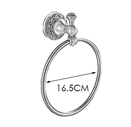 Towel Ring,Coat Hook,Towel Hooks,Black Round Twist Towel Hanging Ring Towel Rack Ring Hand Towel Rack Brass 1 Free Punch (Size : 1 Punch)