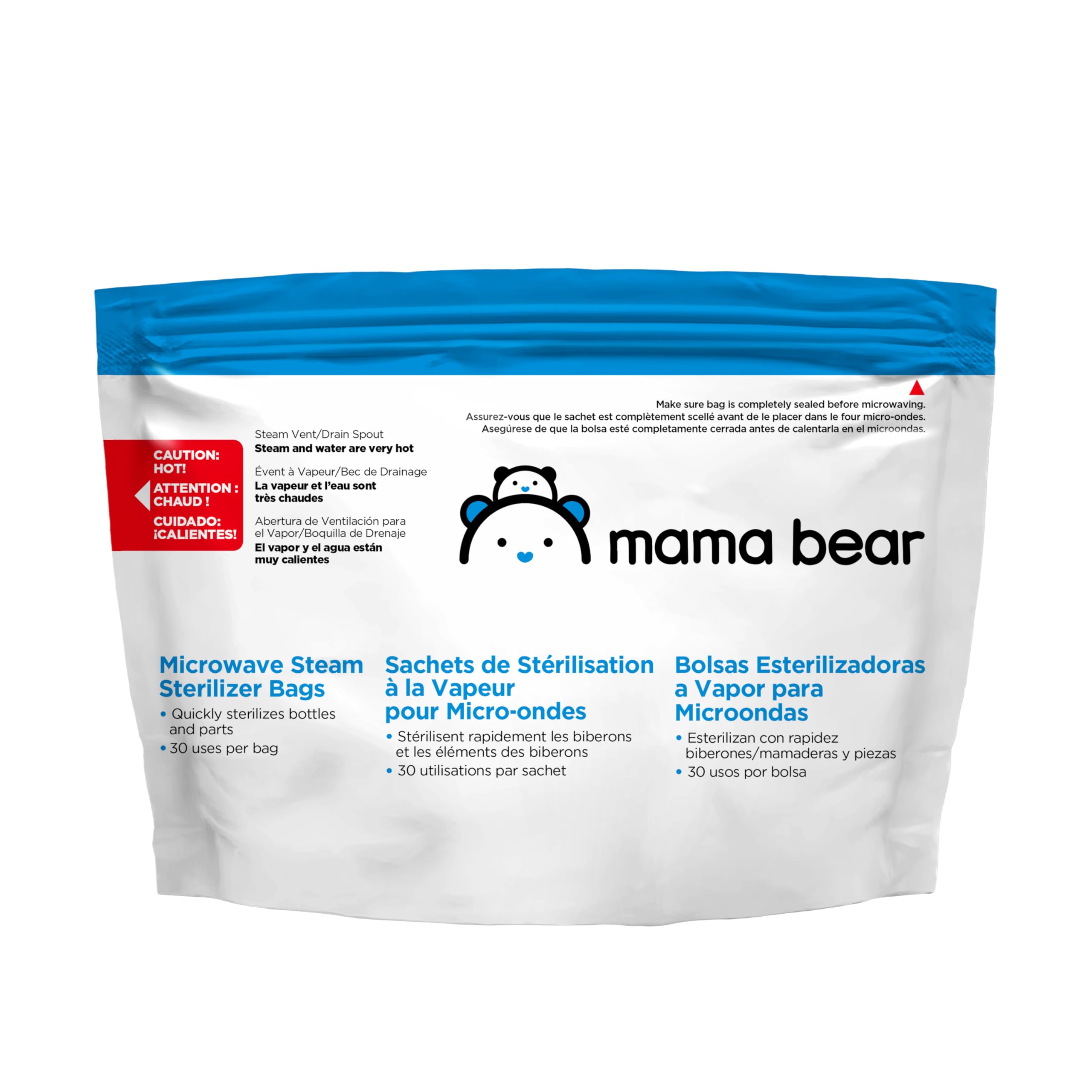 Amazon Brand - Mama Bear Sterilizer Bags, 10-count