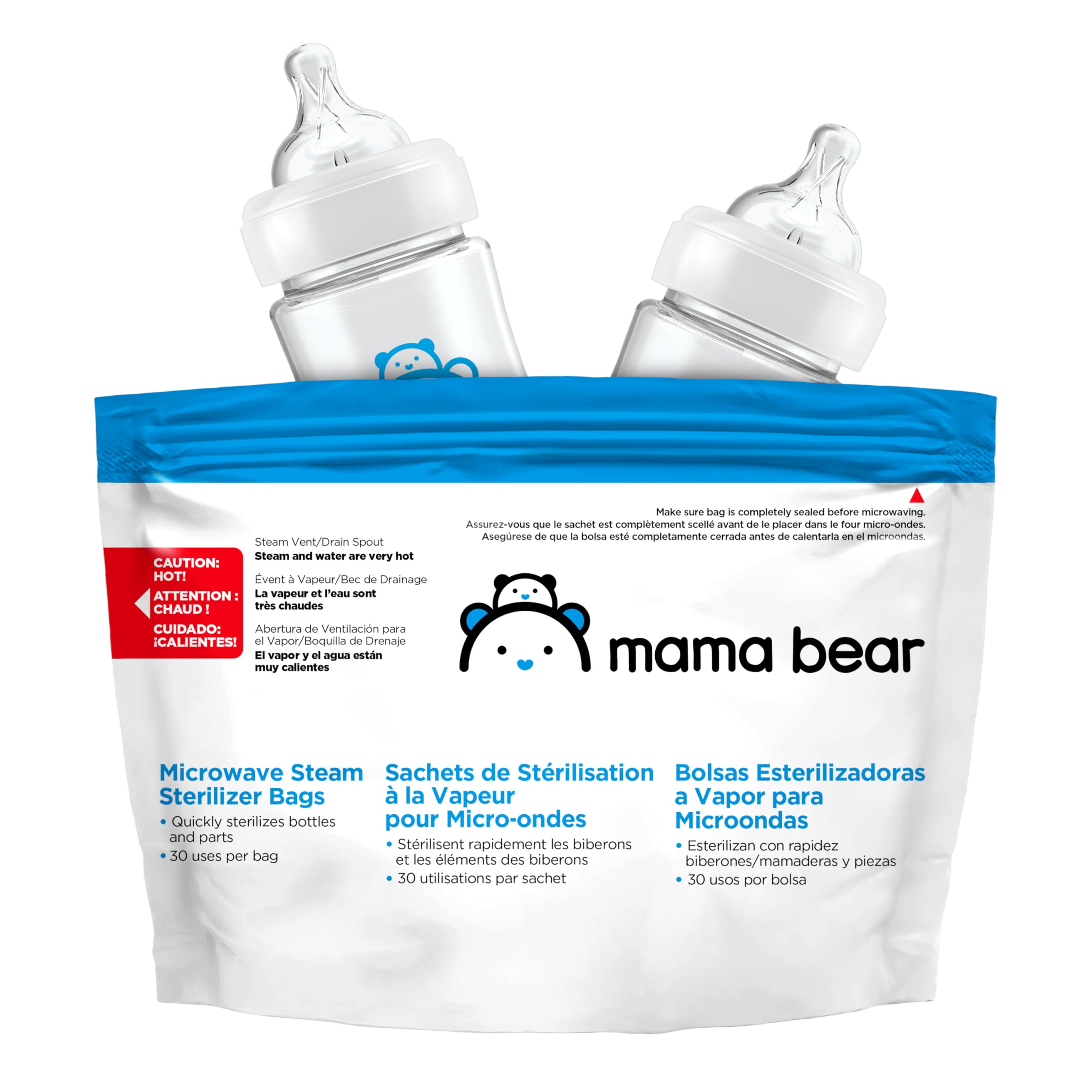 Amazon Brand - Mama Bear Sterilizer Bags, 10-count