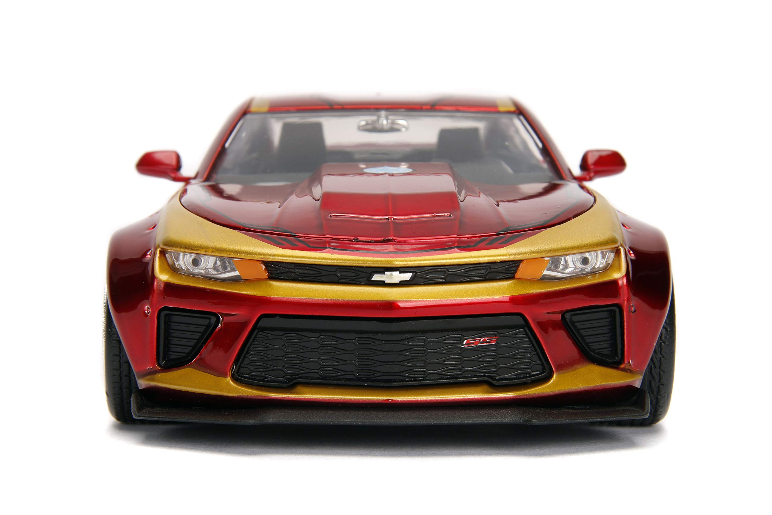 Jada Toys Marvel Iron Man & 2016 Chevy Camaro Die-cast Car, 1:24 Scale Vehicle &2.75 Collectible Metal Figurine Red
