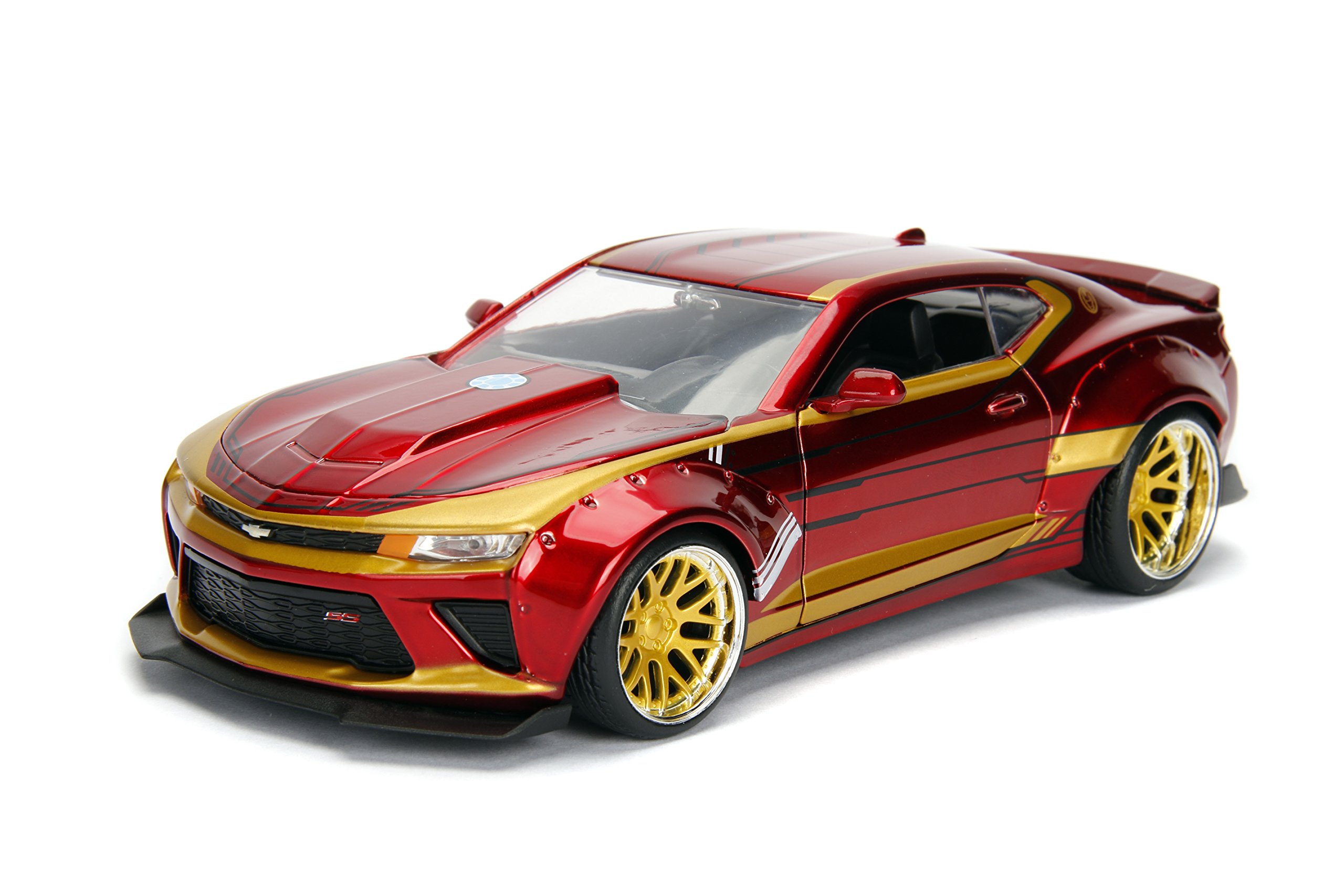 Jada Toys Marvel Iron Man & 2016 Chevy Camaro Die-cast Car, 1:24 Scale Vehicle &2.75 Collectible Metal Figurine Red