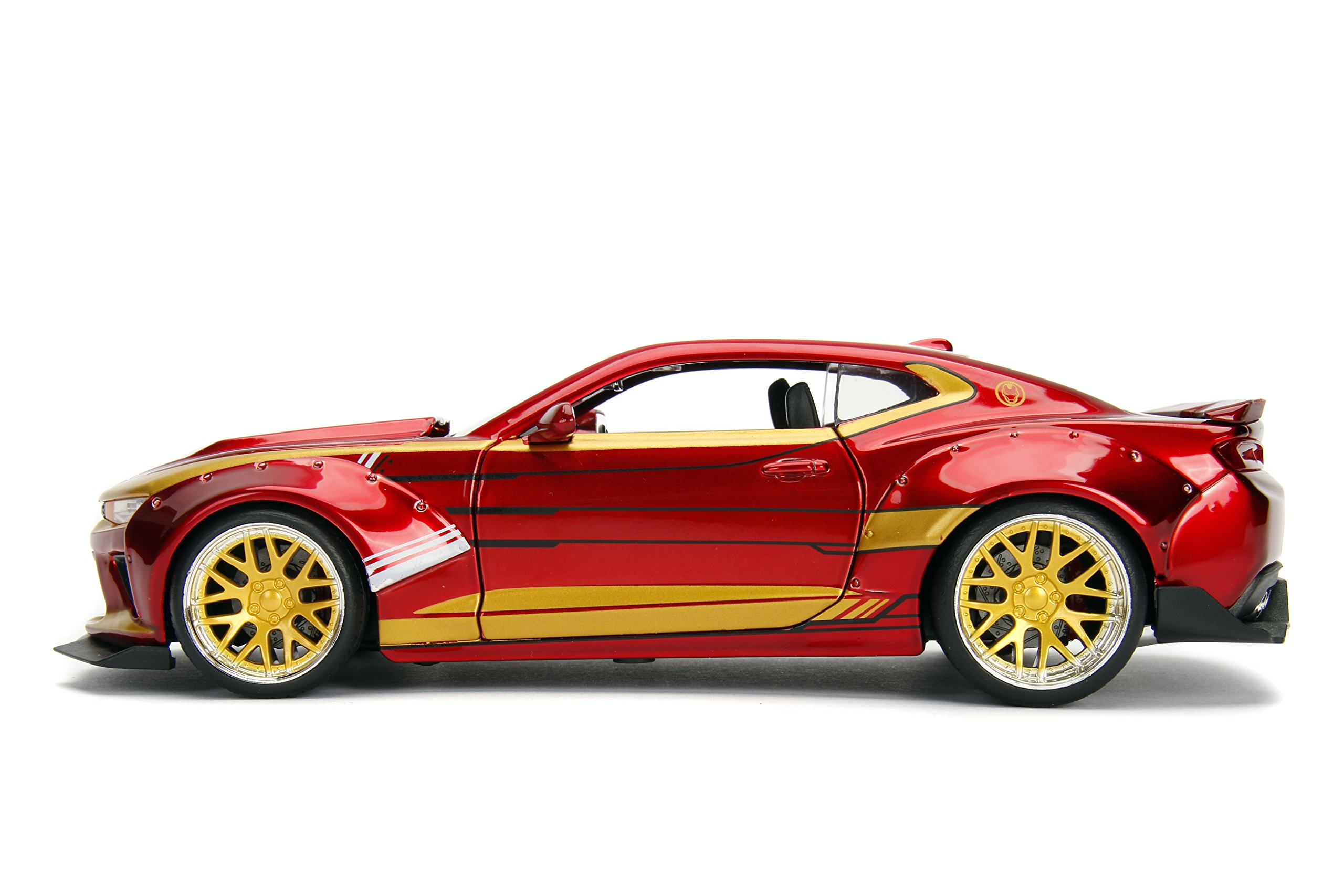 Jada Toys Marvel Iron Man & 2016 Chevy Camaro Die-cast Car, 1:24 Scale Vehicle &2.75 Collectible Metal Figurine Red