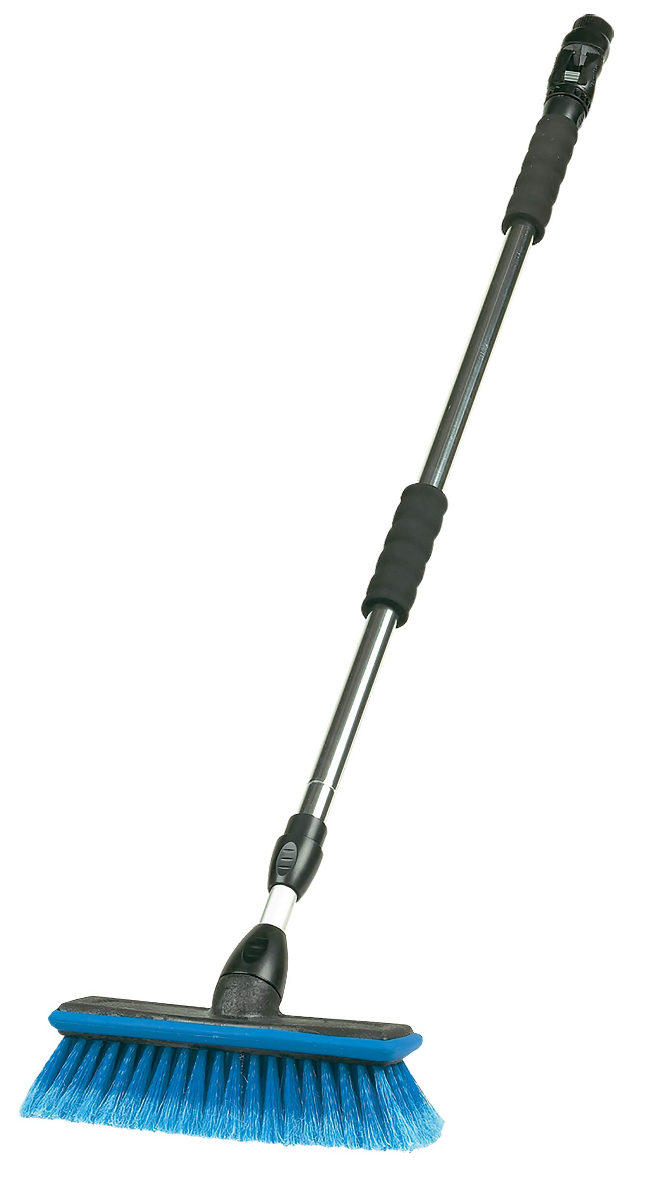 Carrand 93089 Flow-Thru 10" Wash Brush with 68" Aluminum Extension Pole , Black